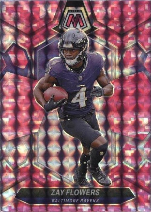 2024 Panini Mosaic - Zay Flowers #17 Camo Pink Mosaic Prizm for sale ...