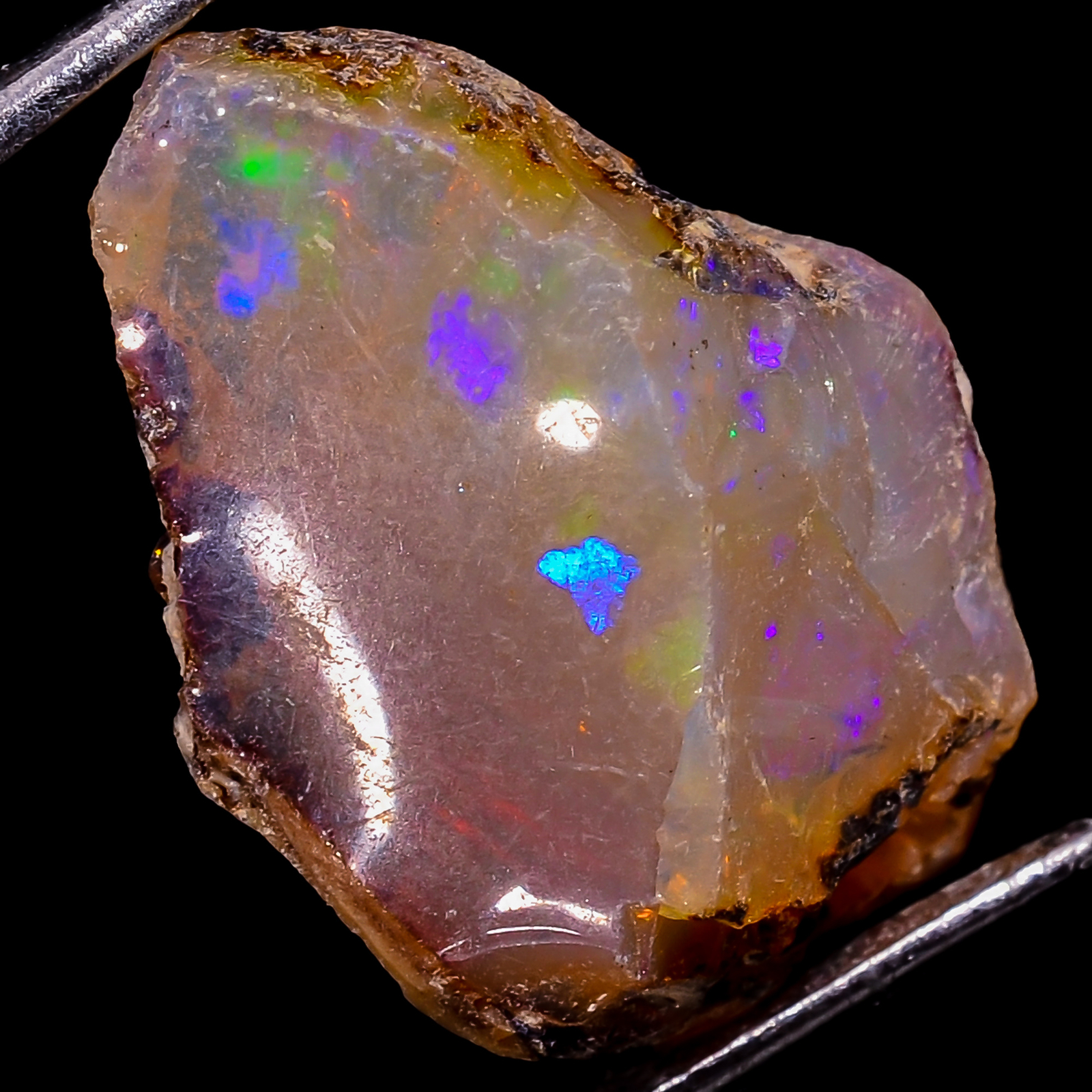 100% Natural Welo Fire Ethiopian Opal Rough Gemstone 12 Ct. 21X15X10 mm ...