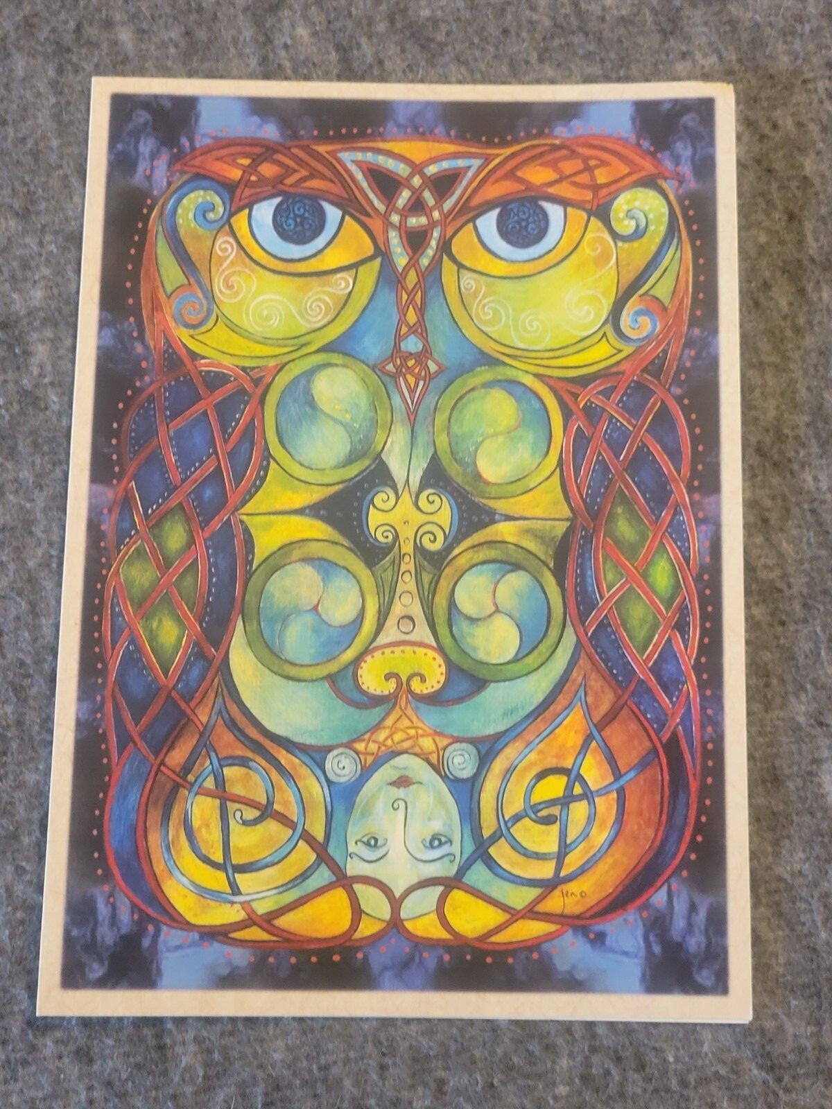 Keltic Designs Jen Delyth Blodeuwedd the Owl 2005 Blank Greeting Card ...