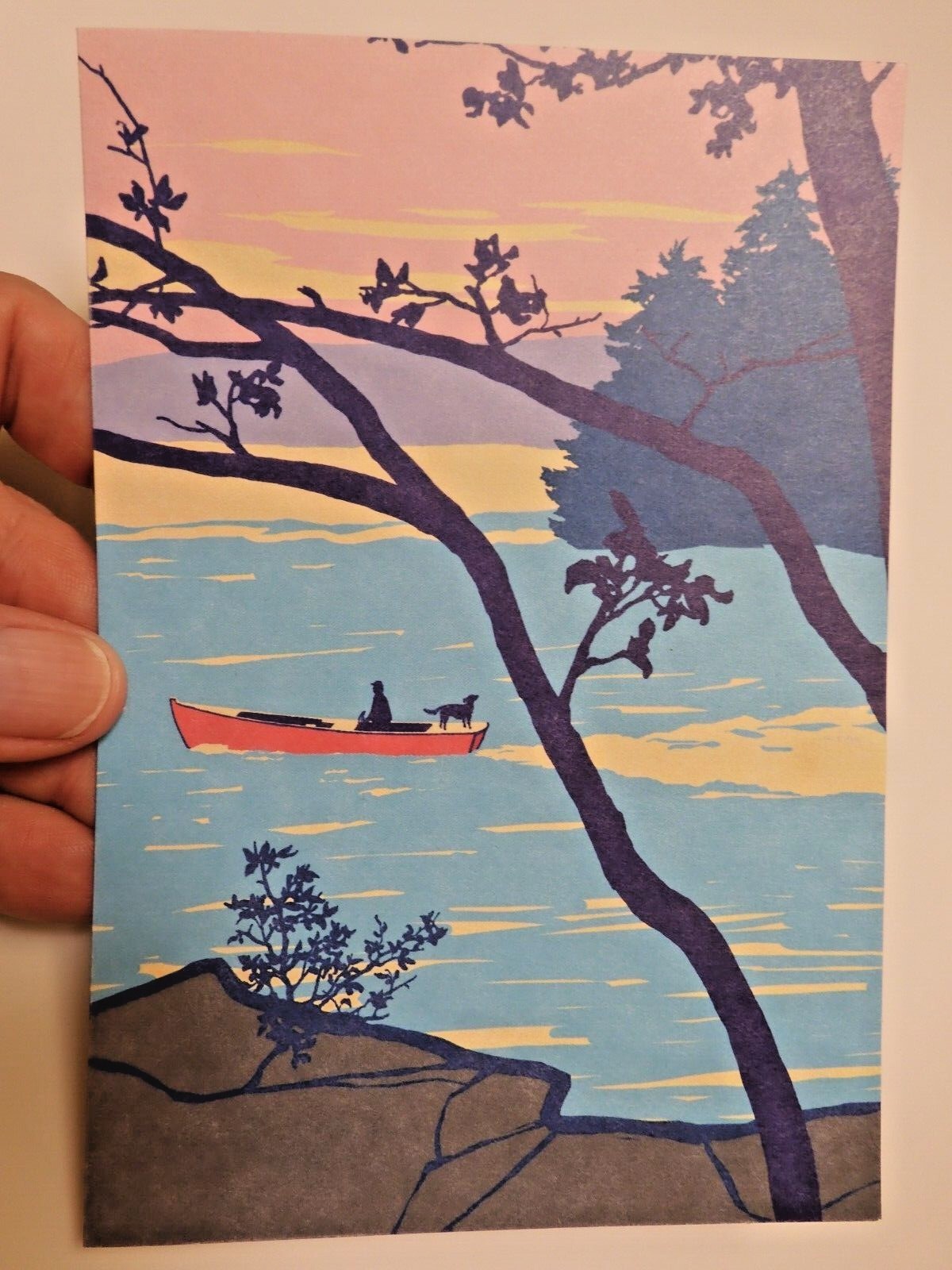 4 Cards Hallmark Heartline BLANK CARDS All Occasions Person in Red Boat ...