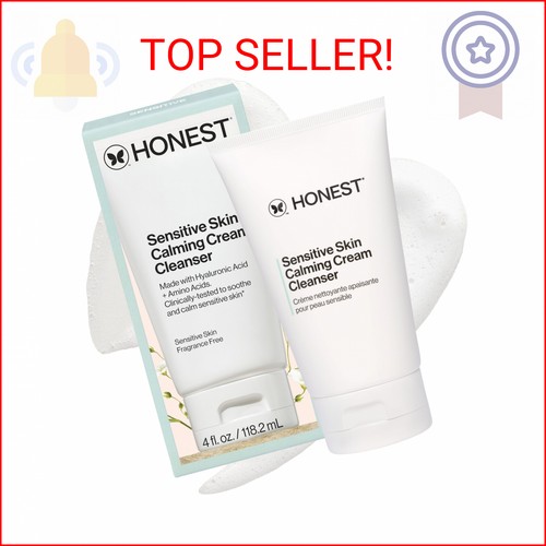 Honest Beauty Sensitive Skin Calming Cream Cleanser, Gently Cleanses ...