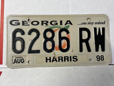 Vintage 1998 Georgia License Plate Harris | eBay