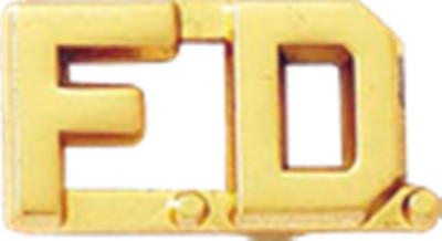 Fire Department "F.D." Collar Brass by Blackinton in Goldtone/FREE SHP ...