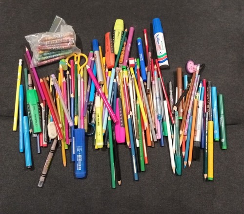Stationery School Supplies Bulk Assorted 150+ Items Pens Pencils Textas ...