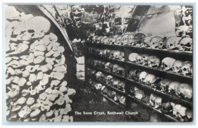 c1910's Rothwell Church Bone Crypt Skulls England RPPC Photo Postcard ...