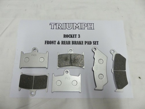 TRIUMPH ROCKET 3 TOURING FRONT-REAR BRAKE PADS 3 X SET = 6 pads * Up to ...