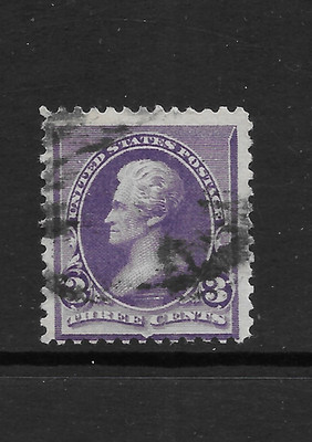 U.S. SCOTT 221 USED FINE - 1890 3c PURPLE - SMALL BANK NOTE ISSUE ...