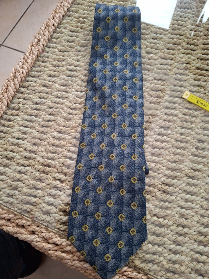 Pure Silk Tie by Antonio Fusco Milano Italy In Blue and Olive New and ...