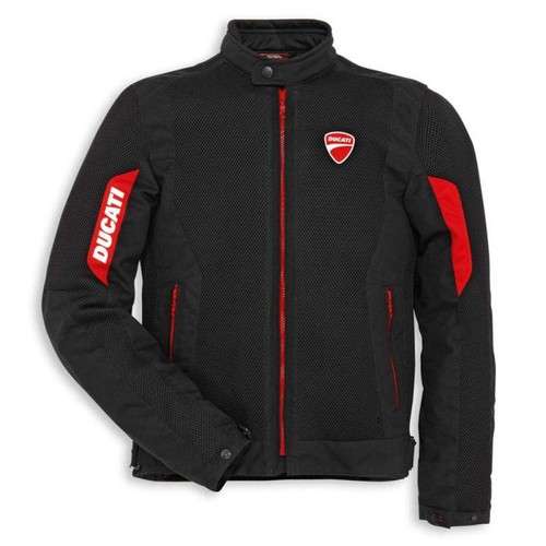 Ducati Flow 2 Fabric Motorcycle Jacket | Men’s Black/Red Waterproof ...