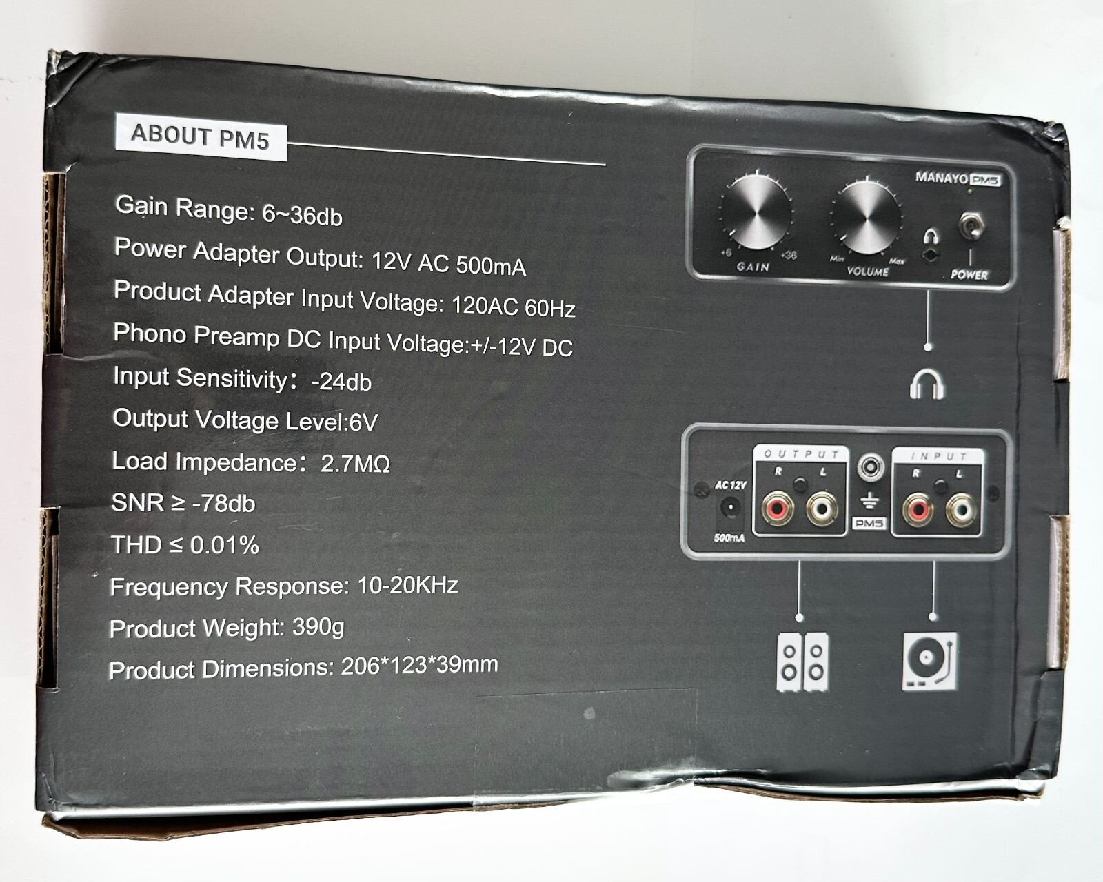 MANAYO Phono Preamp, Professional Mini Preamp for Turntable/Vinyl ...