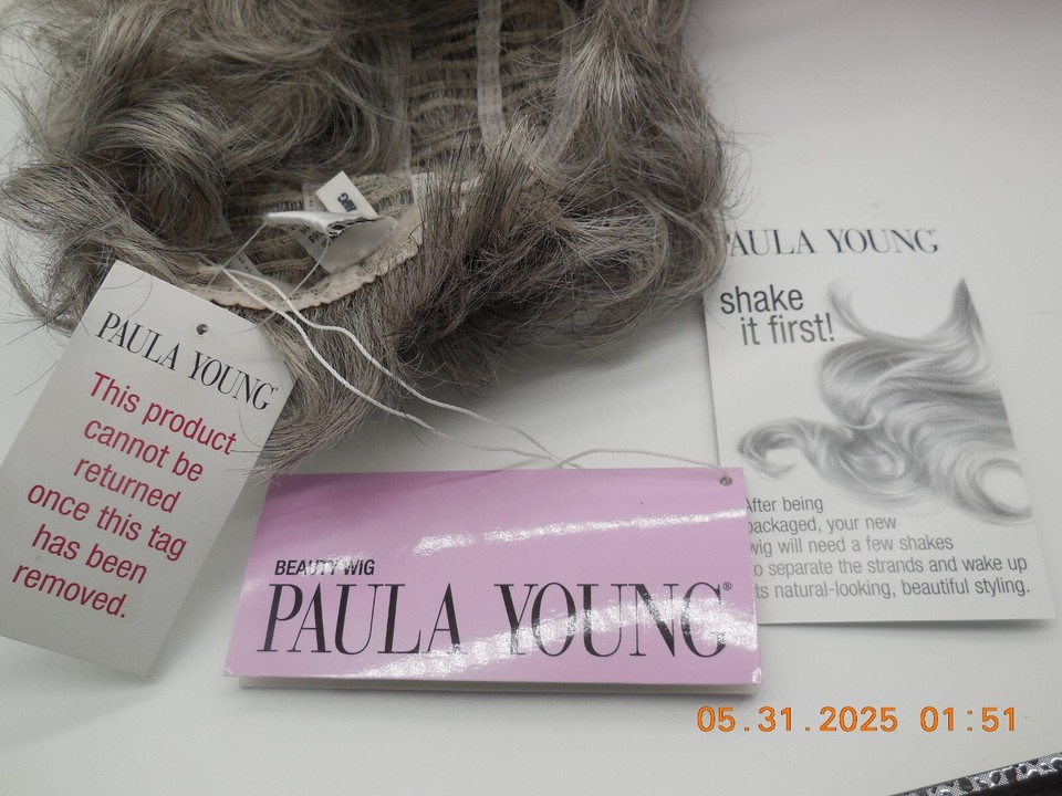 Paula Young Short Wave Wig Angel-A Color 51 salt Ppper Grey w Box NWT ...