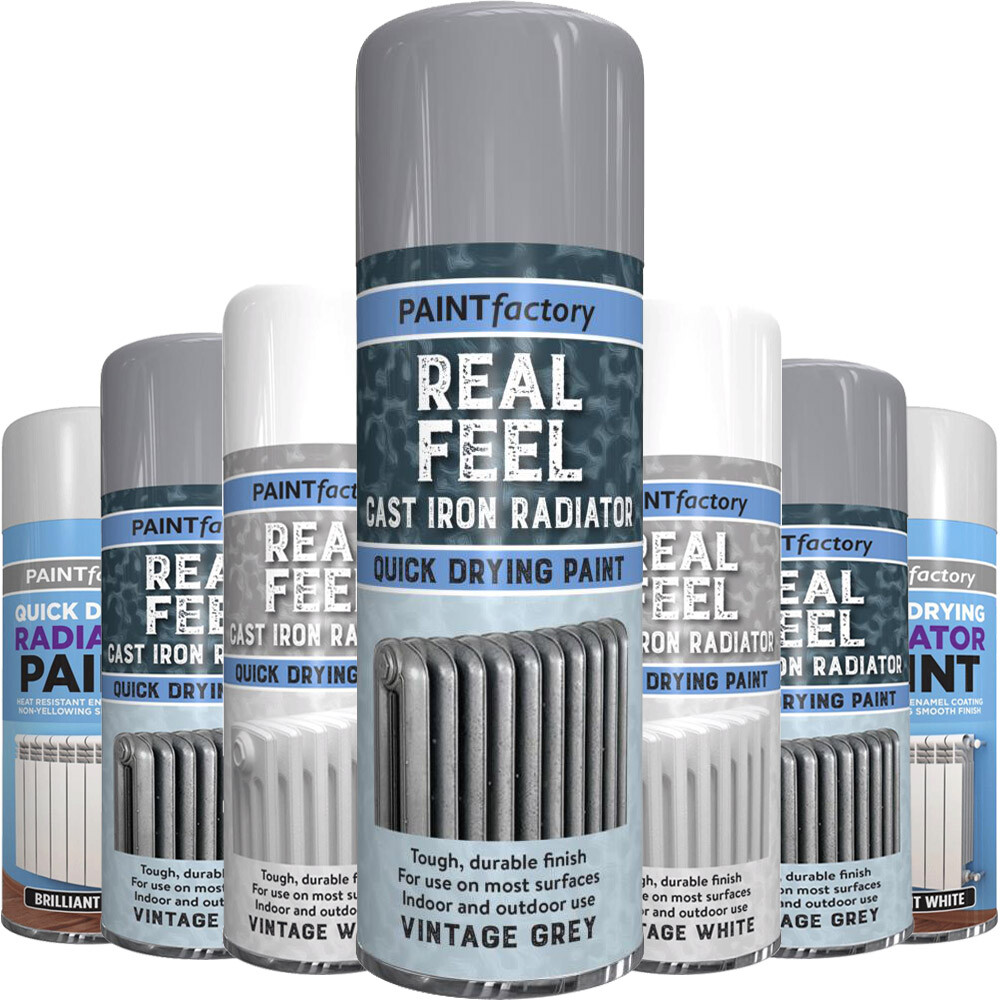 Radiator Aerosol Spray Paint 400/300ml Heat Resistant Metal Iron Gloss ...