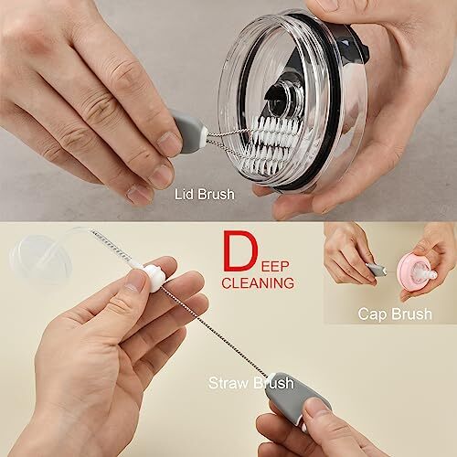 Straw Cleaning Brush with Handle, Comfy Grips Bottle Straw Cleaner Set ...