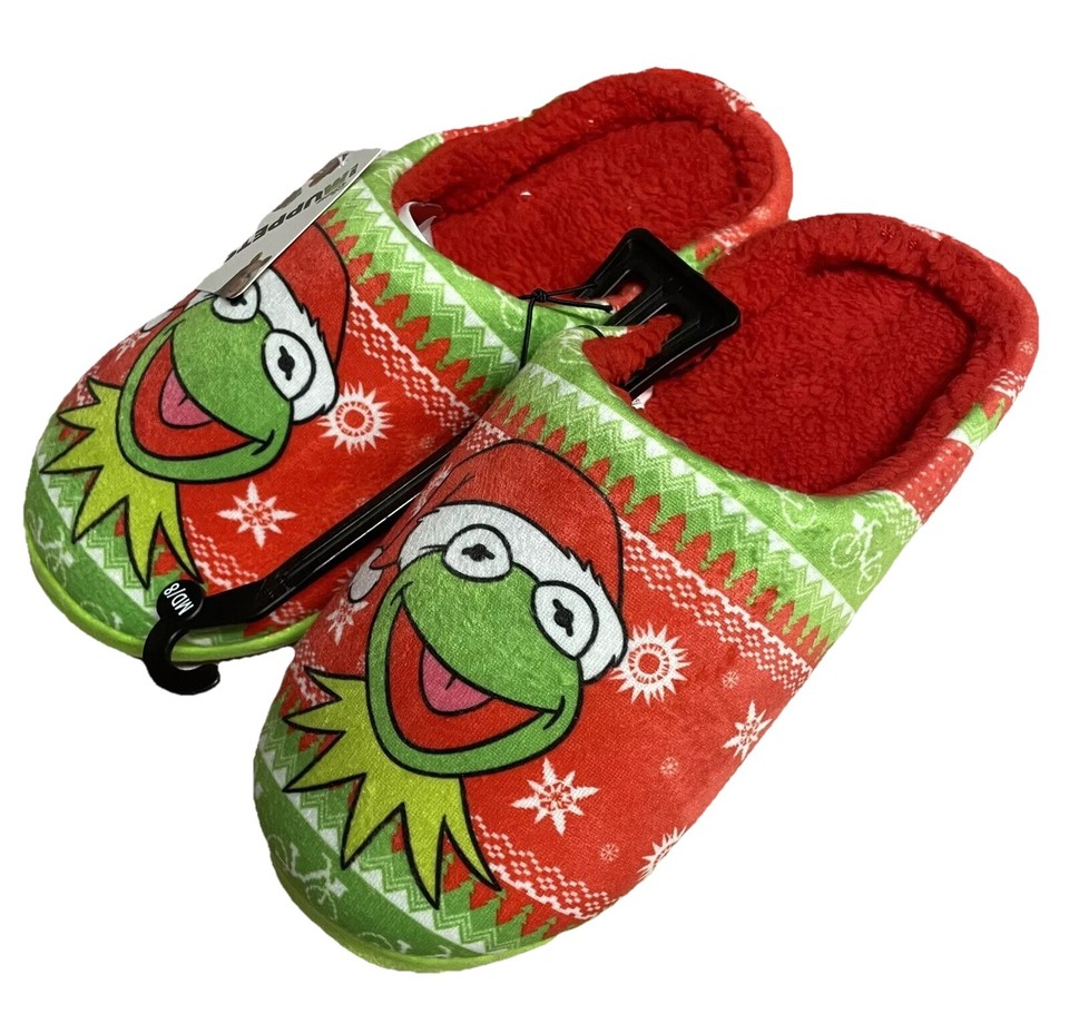 women’s Kermit puppets house shoes, Medium size 8 Christmas slippers | eBay