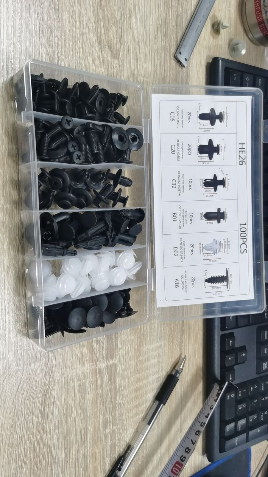 100x Plastic Car Push Pin Rivet Trim Clips Panel Fastners Interior ...