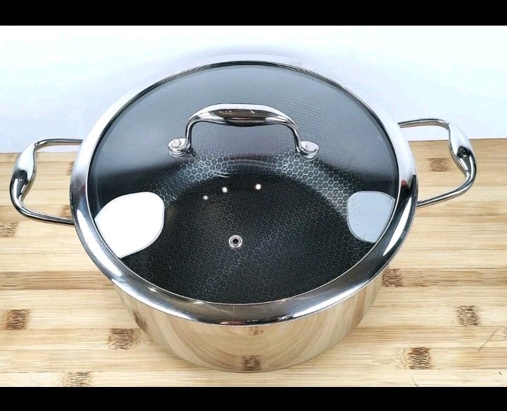 HEXCLAD Non-Stick 8-QUART STOCK POT w/ LID Cookware Excellent Condition ...