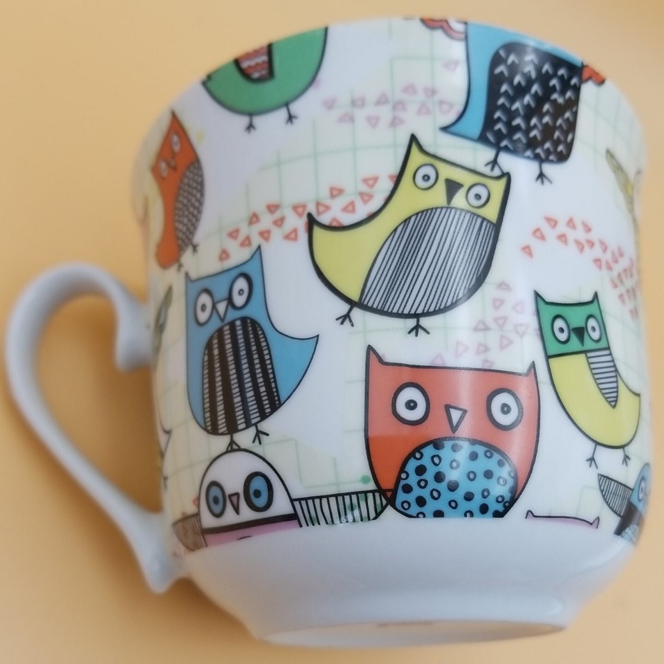 CREATIVE TOPS LTD. 14 fl.oz. Coffee Mug / Tea Mug pattern OWLS Modern ...