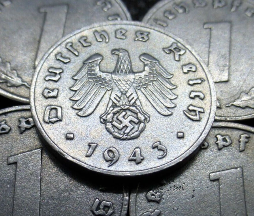 Nazi Germany WW2 Coin - 1 Reichspfennig Genuine Old Third Reich Rare ...