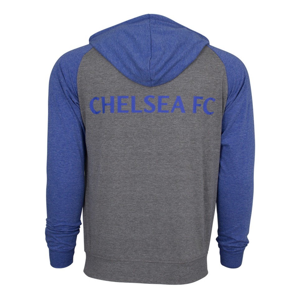 Chelsea Fc Hoodie Fz Summer Light Zip up Jacket Grey-blue Youth Kids ...