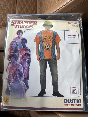 Stranger Things DUSTIN Netflix Adult Halloween Costume Outfit SIZE L 42 ...
