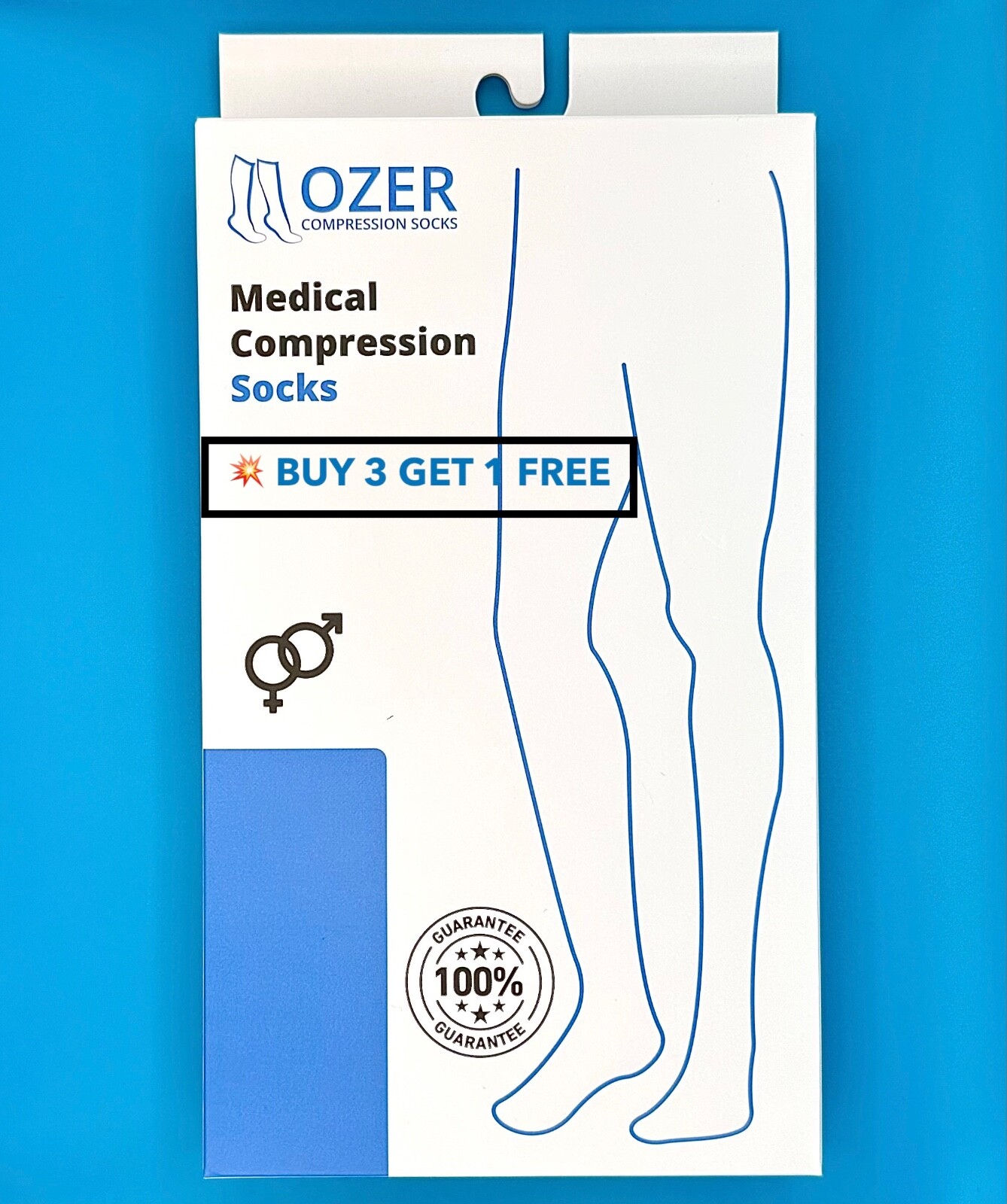 20-30mmHg OZER Compression Socks Stockings Medical Knee High Unisex S-6XL | eBay