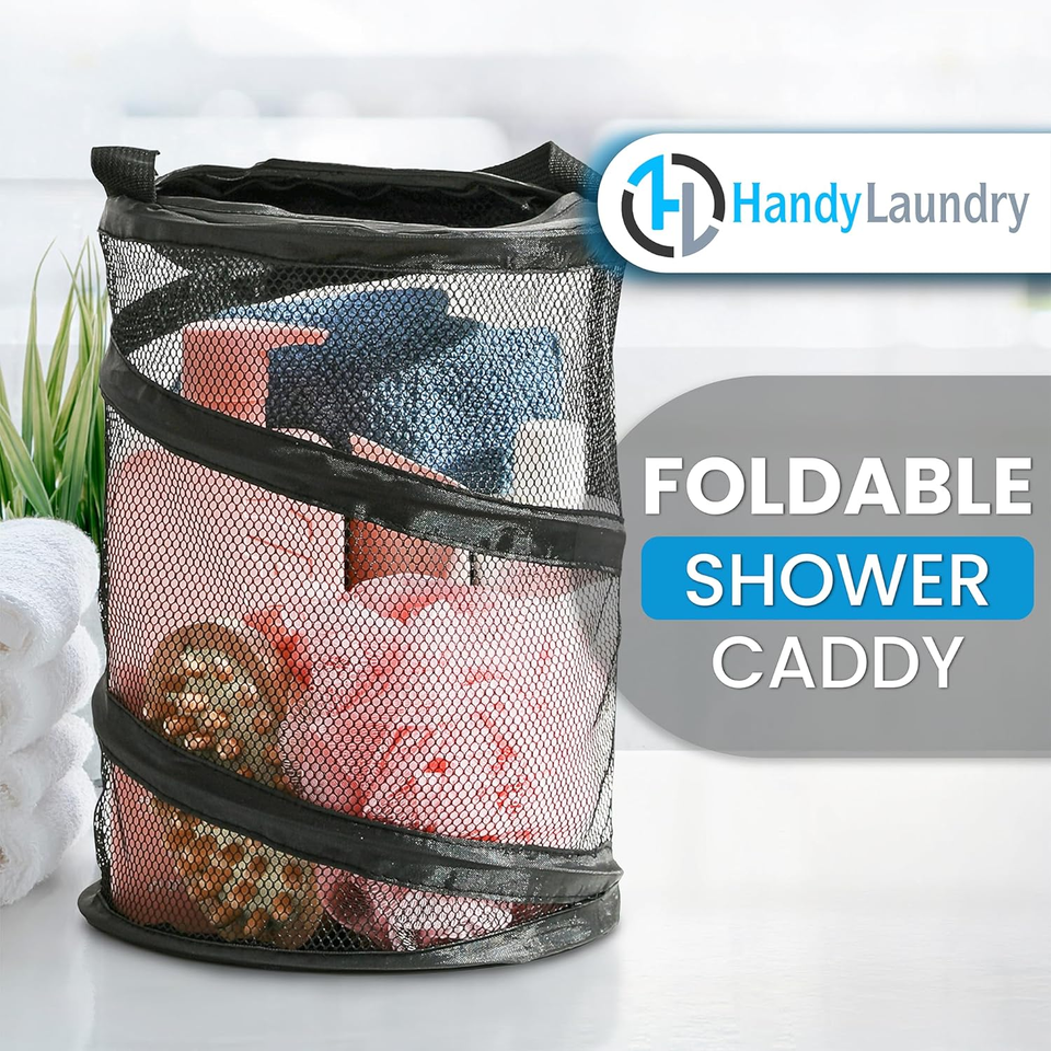 Foldable Shower Caddy - Collapsible, Portable, Drainage Hole, Carry ...