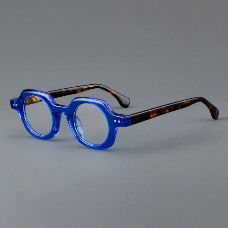 Acetate Eyeglass frames Full Rim Retro Women Men Eyewear Round Polyson ...