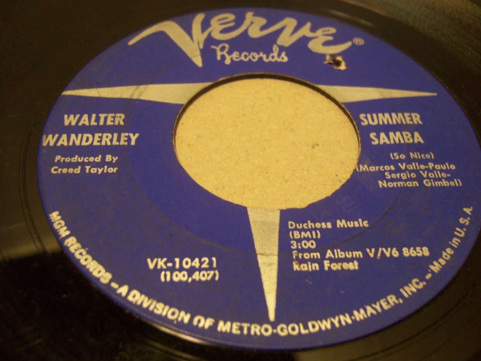 WALTER WANDERLEY- SUMMER SAMBA / CALL ME- 1966 JAZZ 7" 45, VERVE VK ...