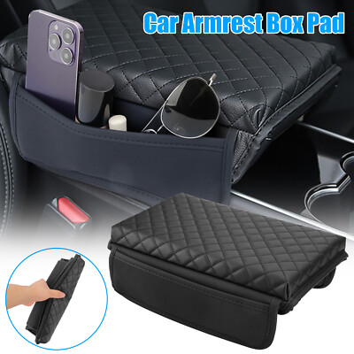 Car Armrest Pad Center Console Box Cover Leather Protector Cushion ...