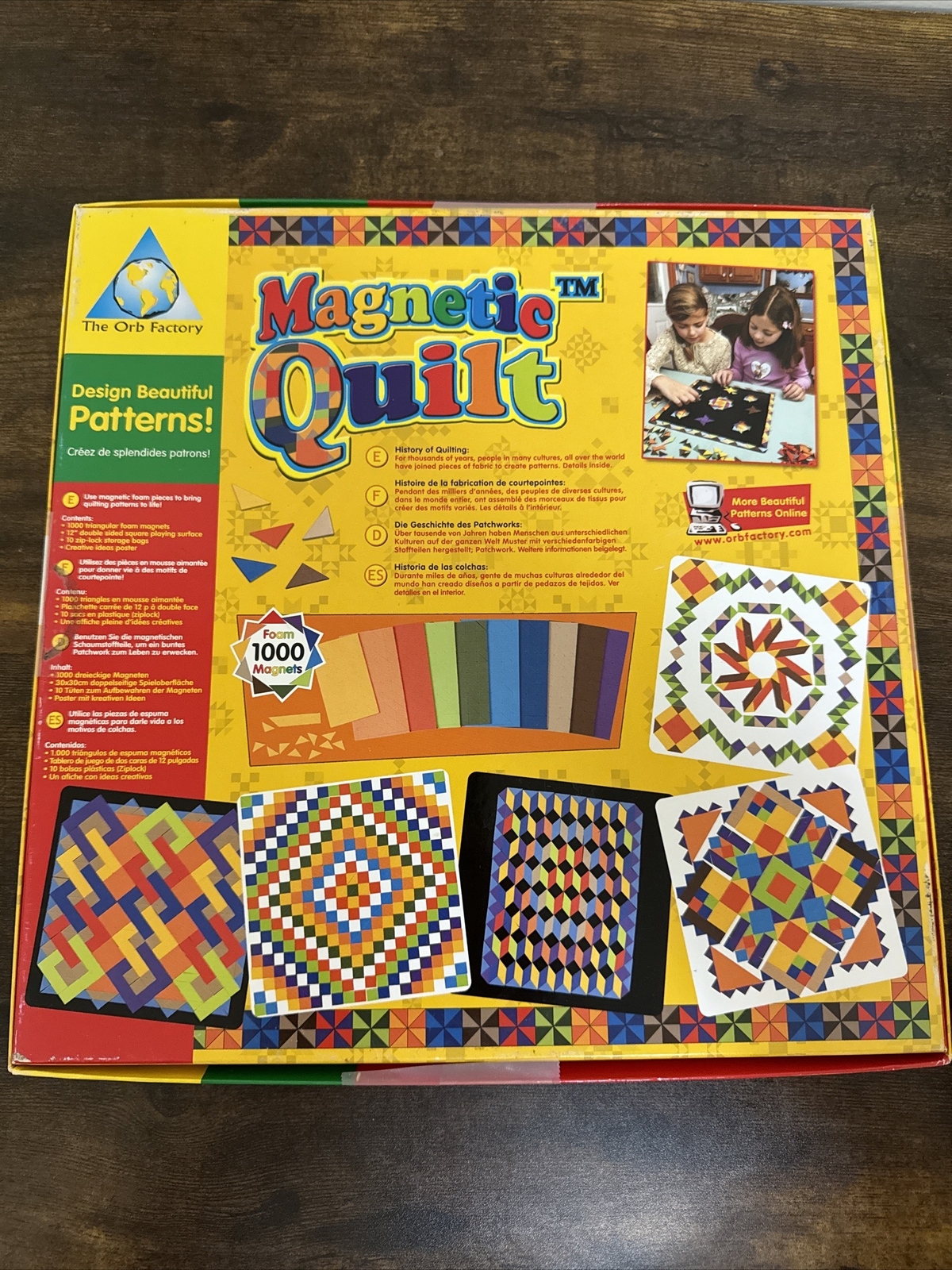 Vtg Magnetic Quilt Game ORB Factory 1000 Magnets to Design Patterns ...