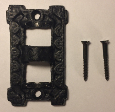 NEW 3" Long Black Cast Iron Square Wall Bracket Lamp Hinge with screws ...