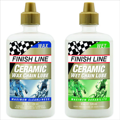 Finish Line Ceramic Wax Dry & Ceramic Wet Bicycle Chain Lubes - Clean ...