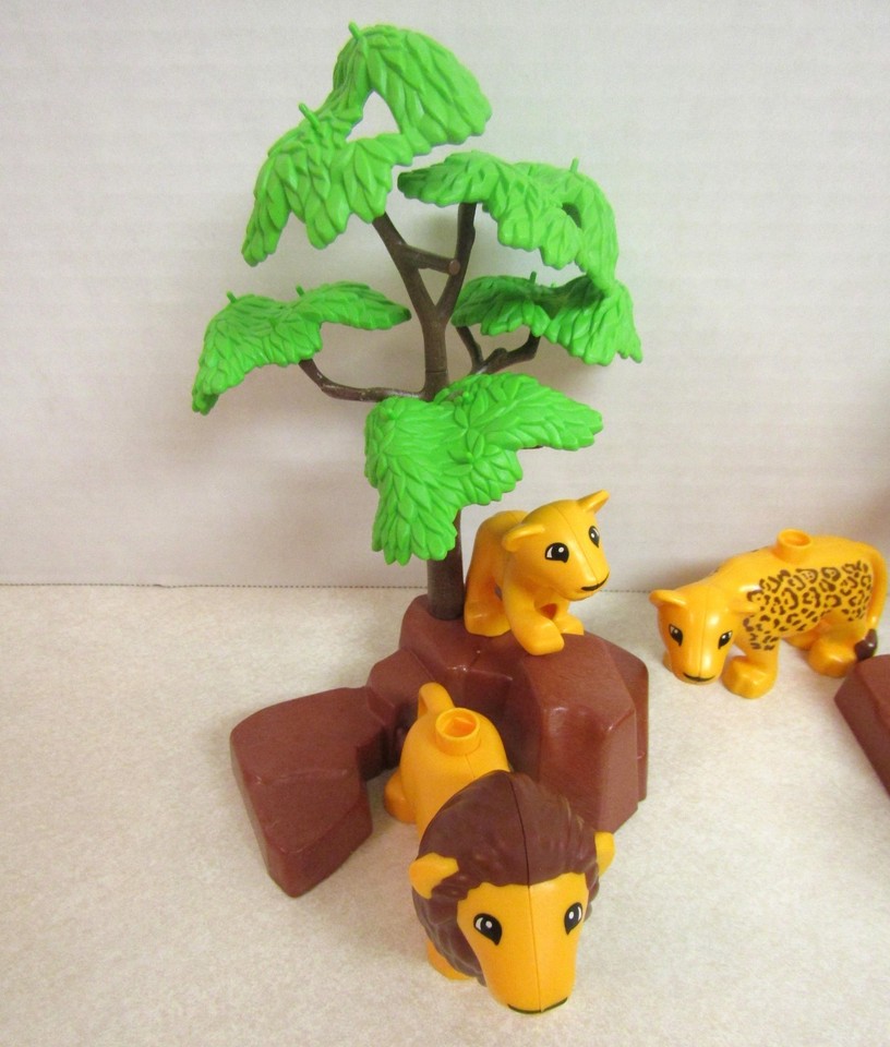 Lego DUPLO Zoo Animals Lions Tigers & Leopard with Trees | eBay