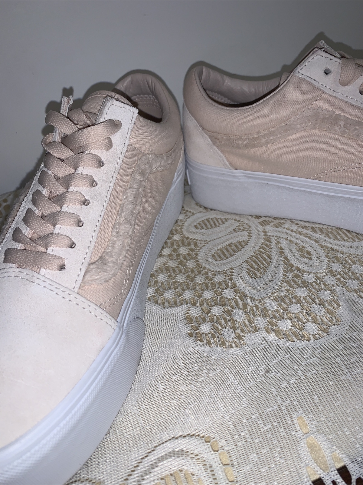 VANS Old Skool Stacked Platform Shoes Pink Suede & Ca… - Gem