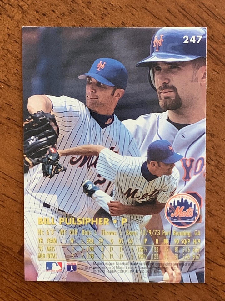 1996 Fleer Ultra #247 - Bill Pulsipher, New York Mets - Mint | eBay