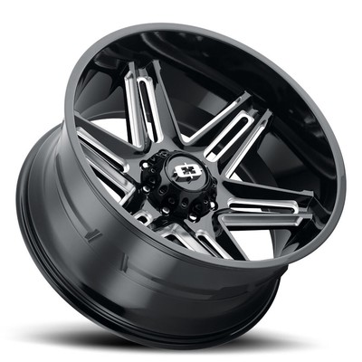 4-New 22" Vision 363 Razor Wheels 22x12 5x5.5/5x139.7 -51 Black Milled ...