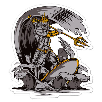 Poseidon God Trident Sticker Decal | eBay
