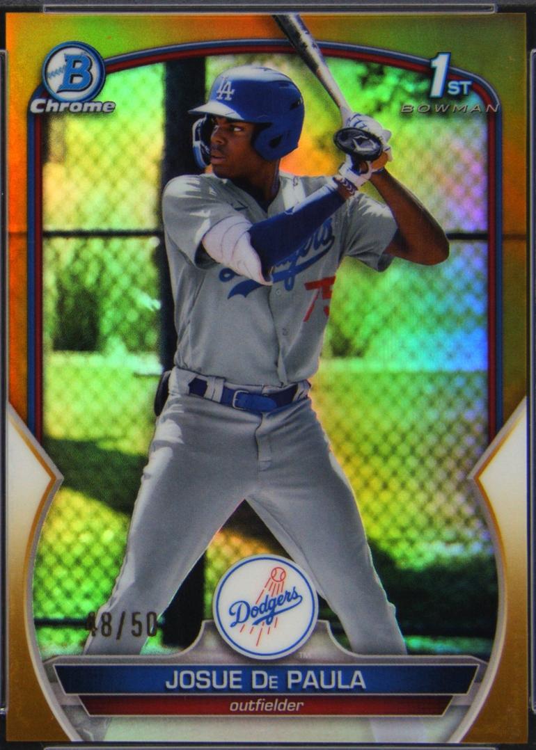2023 Bowman - Chrome Prospects Josue De Paula #BCP-111 Gold Refractor ...