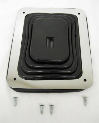 Hurst Style Large Rubber Shifter Boot With Chrome Plate + Hardware ...