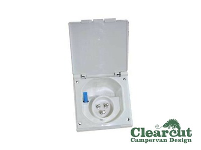 240v Electric Hook-up Inlet Box - White,Campervan/Motorhome Mains Hook ...