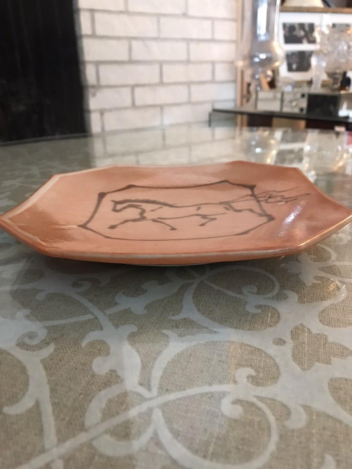 Beautiful Signed Lynda Katz Ceramic Art Pottery Octagon Horse Plate | eBay