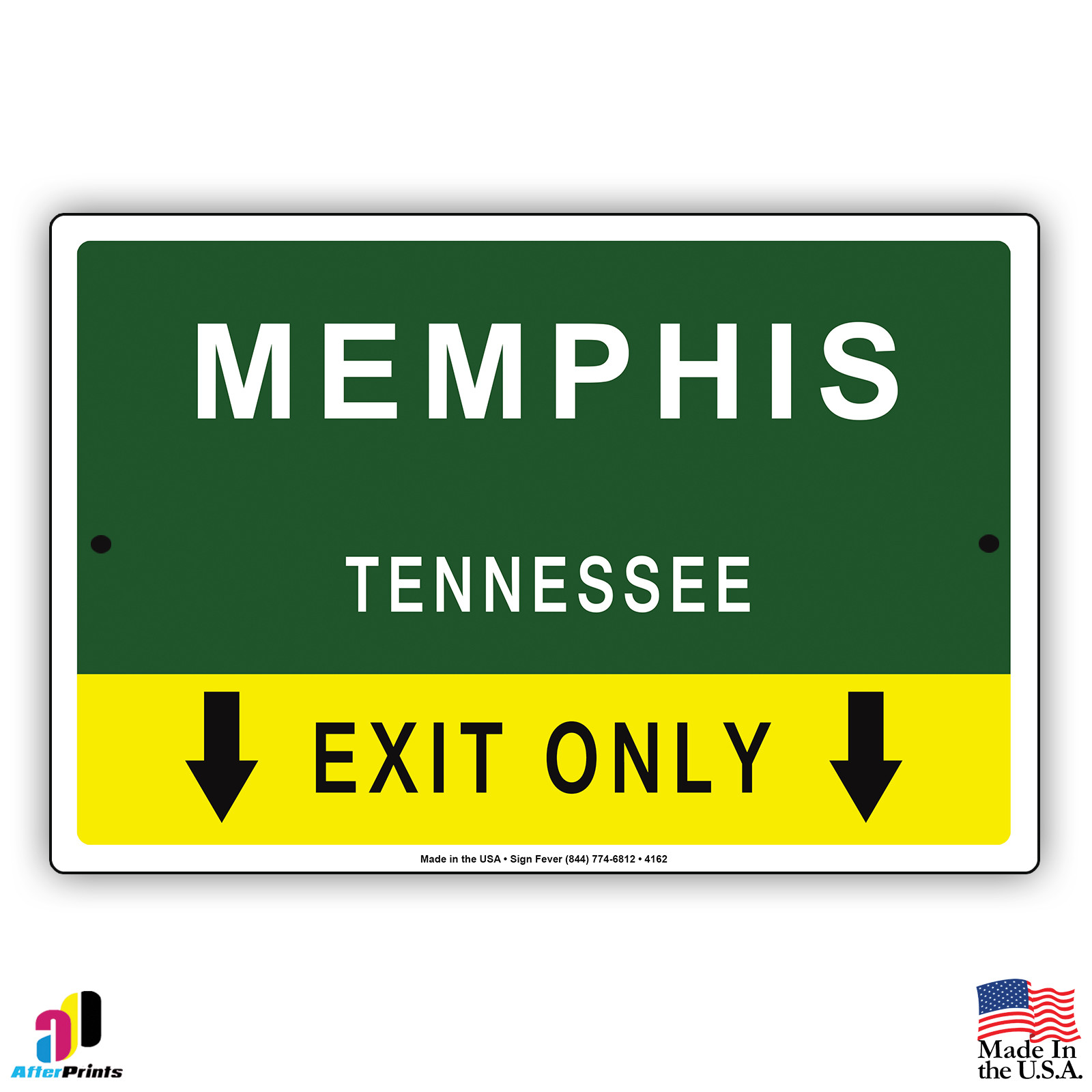 Memphis, Tennessee Highway Exit Novelty State City Aluminum Metal Sign ...