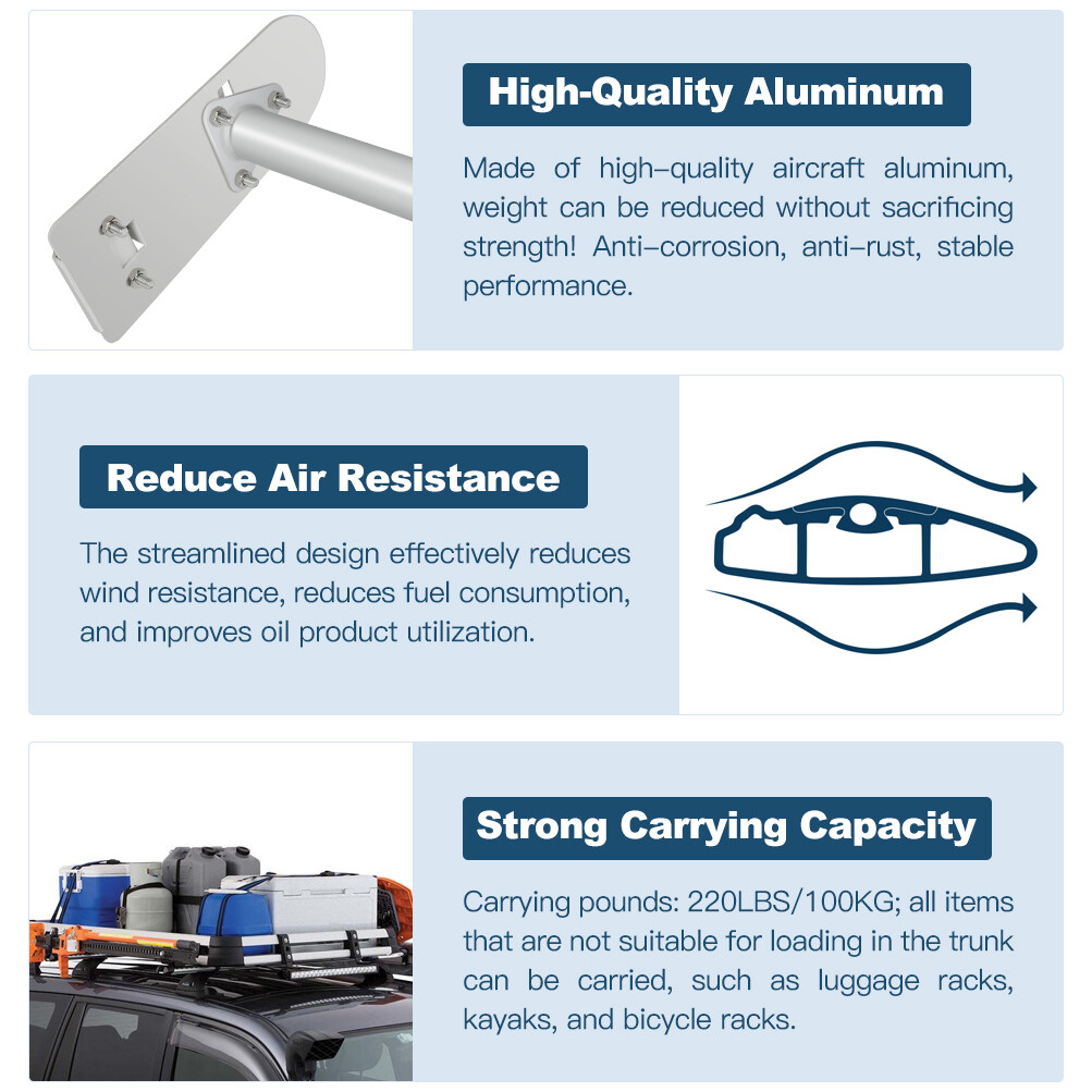 750lb VAN 3 Bar Van Roof Ladder Rack Heavy Duty Steel White CAR Top ...