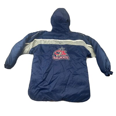 Nike Vintage CBJ Columbus Blue Jackets Zip up Jacket Measurements in ...