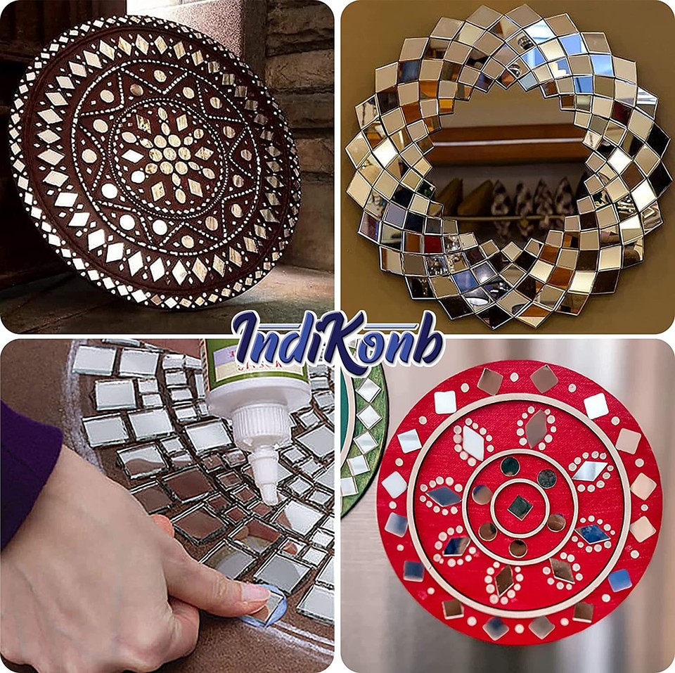 2090 Mirror for Craft Work, Small Mirror Glass Pieces for Lippan Art ...