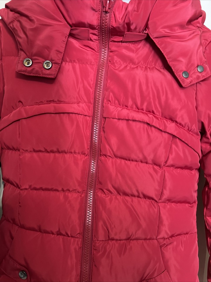 Women’s White Down Filled Hooded Puffer Jacket Red Size XS | eBay