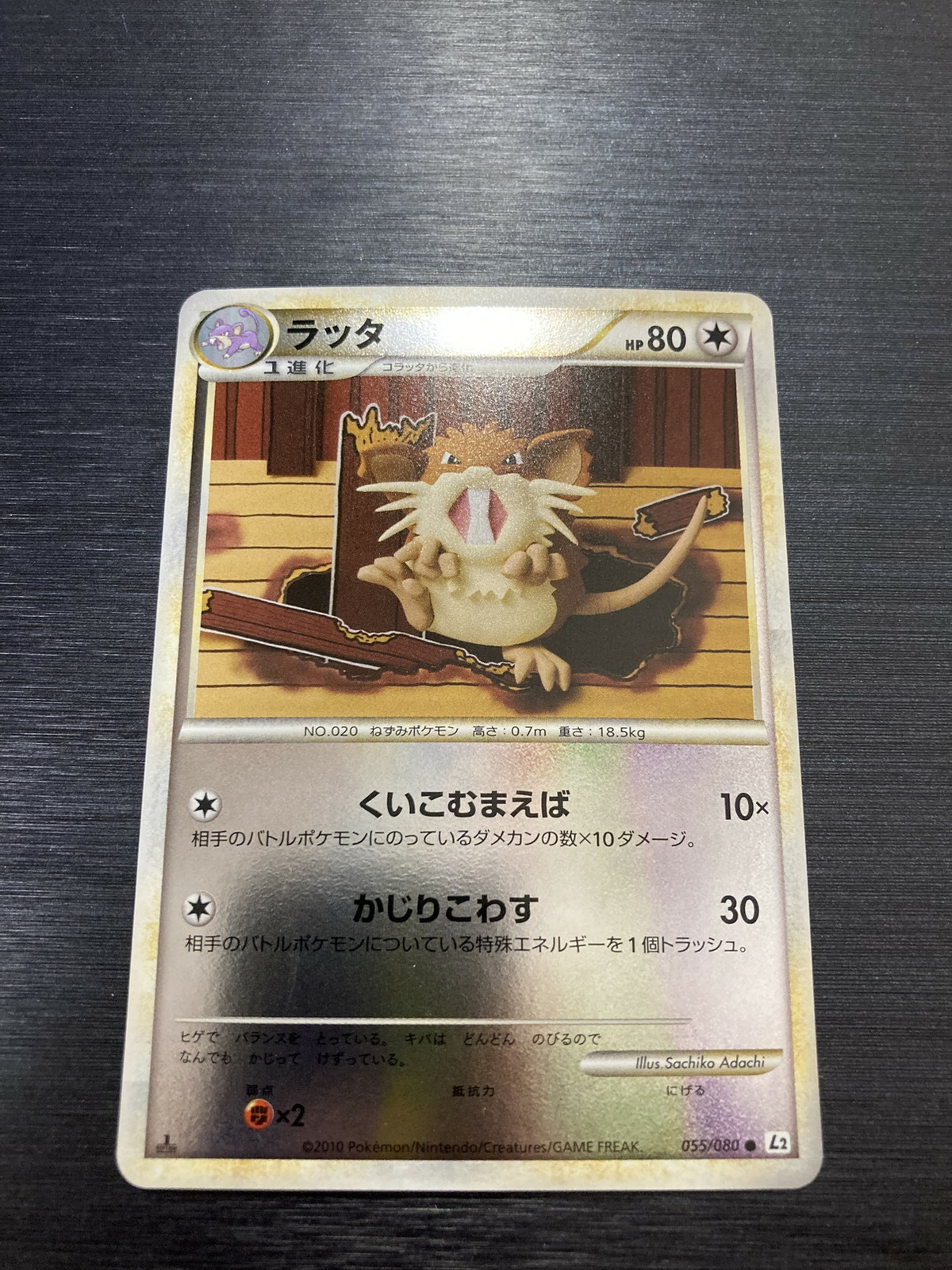 Pokemon card Raticate 055/080 2010 Pocket Monster Holo Nintendo ...