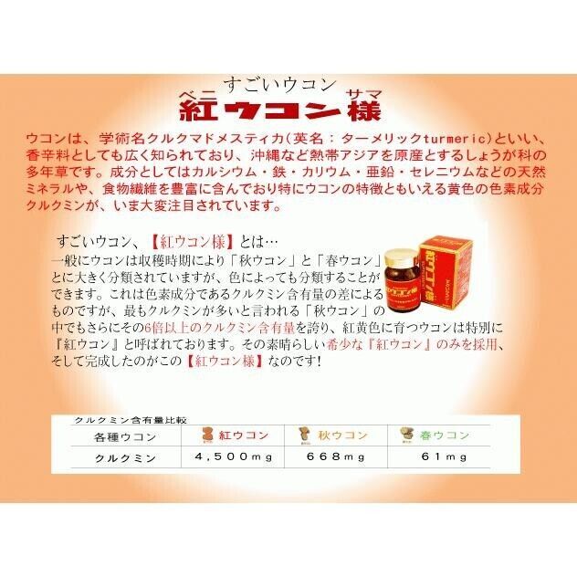 X4 Beni Ukon sama 200 tablet Red Turmeric Diet Curucuma Longa L beauty ...