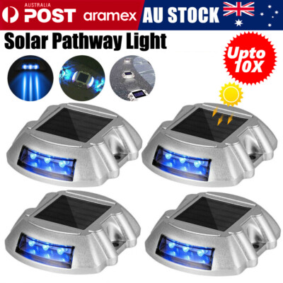 Upto 10 Pack Solar Driveway Blue Light LED Road Markers for Stair ...