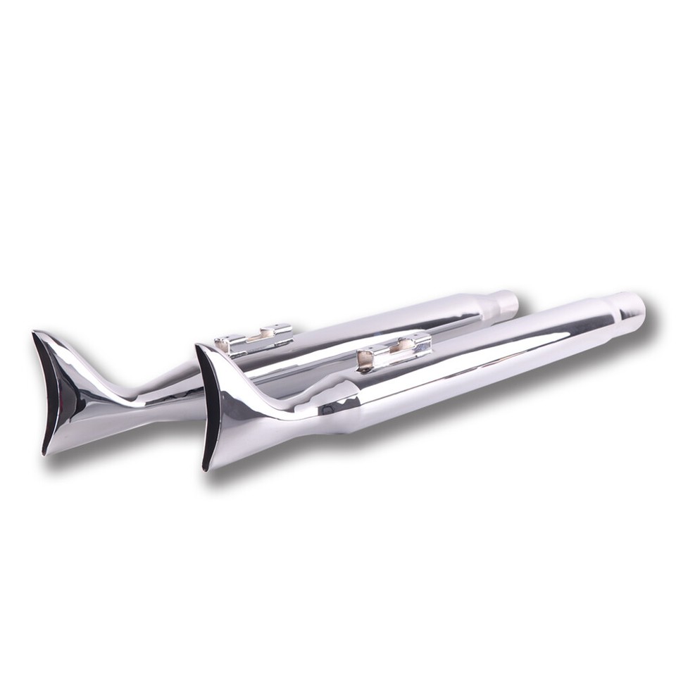 36" Chrome Fishtail Slip on Muffler Fish Tail Exhaust For Harley ...